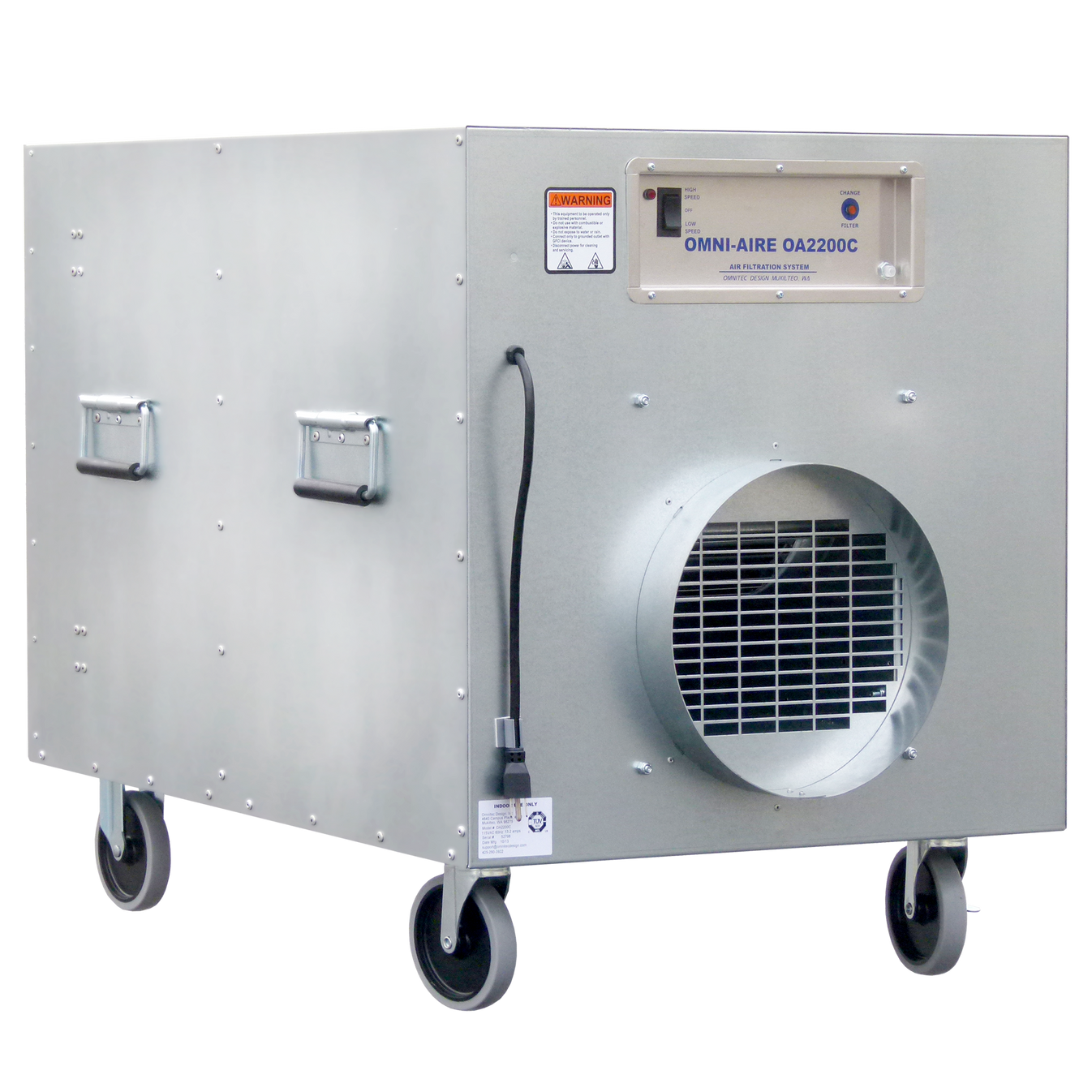 OmniAire Negative Air Machine • HEPA Filter • 99.97% • #OA2200C – Omni ...